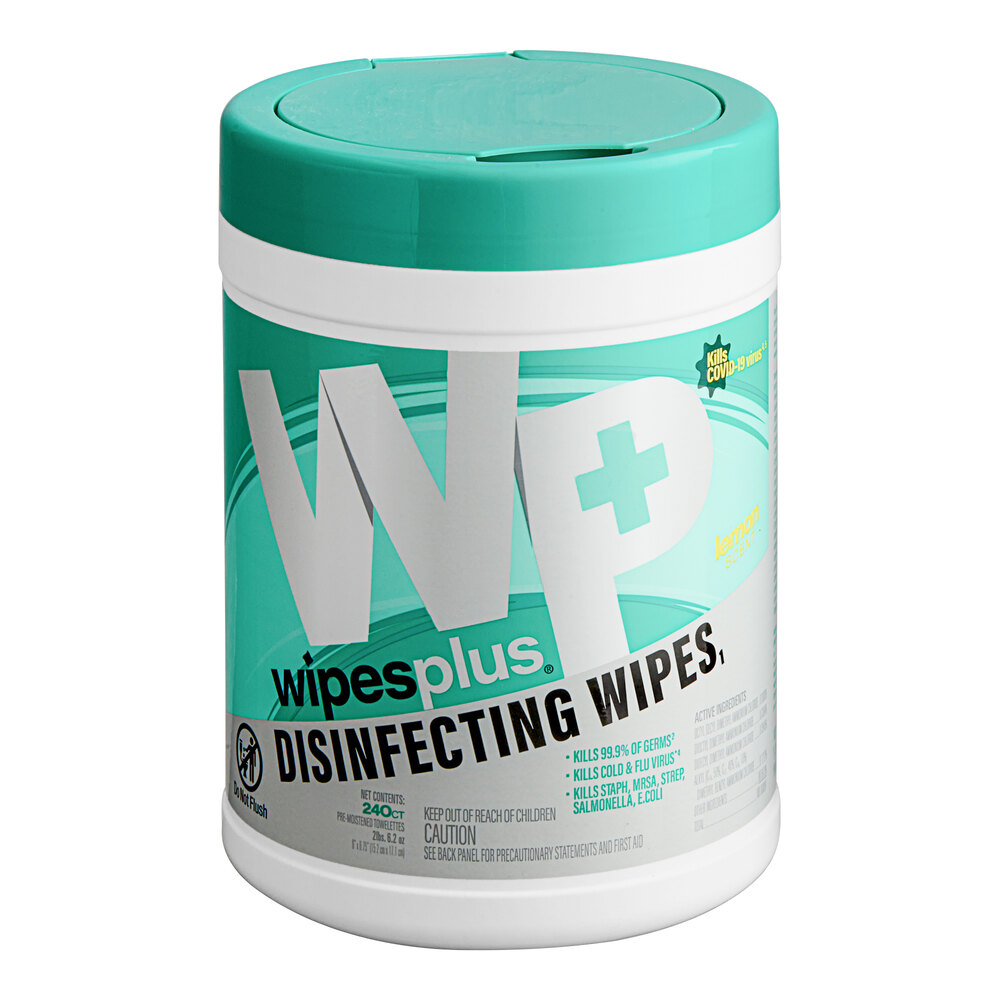 WipesPlus Lemon Scented Disinfecting Wipes - 240 Count
