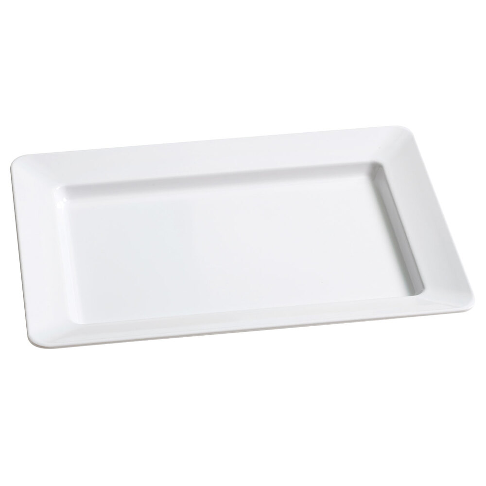 GET ML-1216-W Milano 16 1/2" x 12" White Rectangular Tray - 6/Case