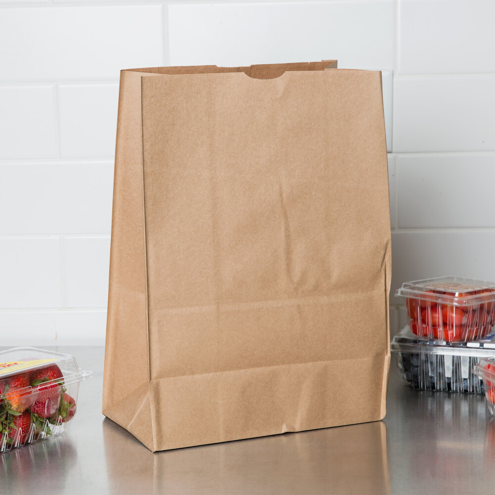 1/6 Brown Paper Barrel Sack Bag - 400/Bundle
