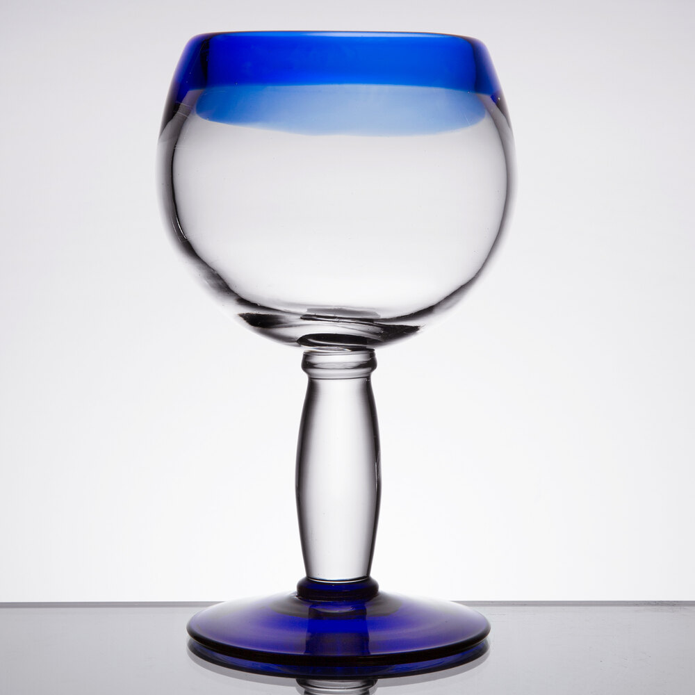 Libbey 92309 Aruba 16 oz. Customizable Round Cocktail Glass with Cobalt ...