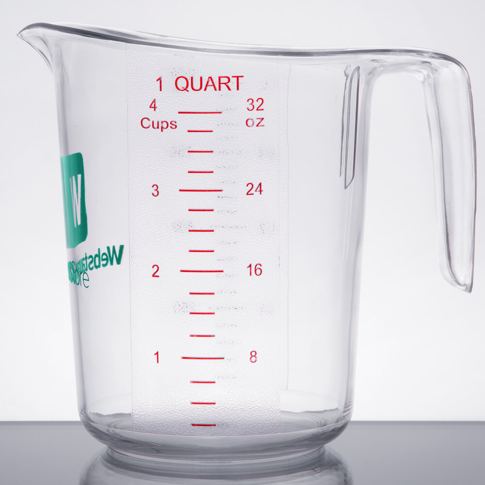 WebstaurantStore 1 Qt Clear Polycarbonate Measuring Cup