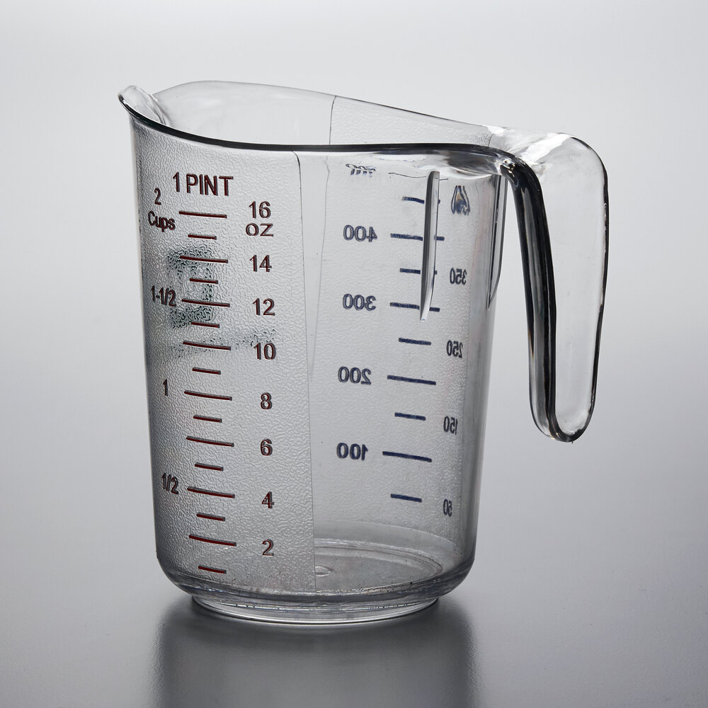 WebstaurantStore 1 Pint (2 Cups) Clear Polycarbonate Measuring Cup