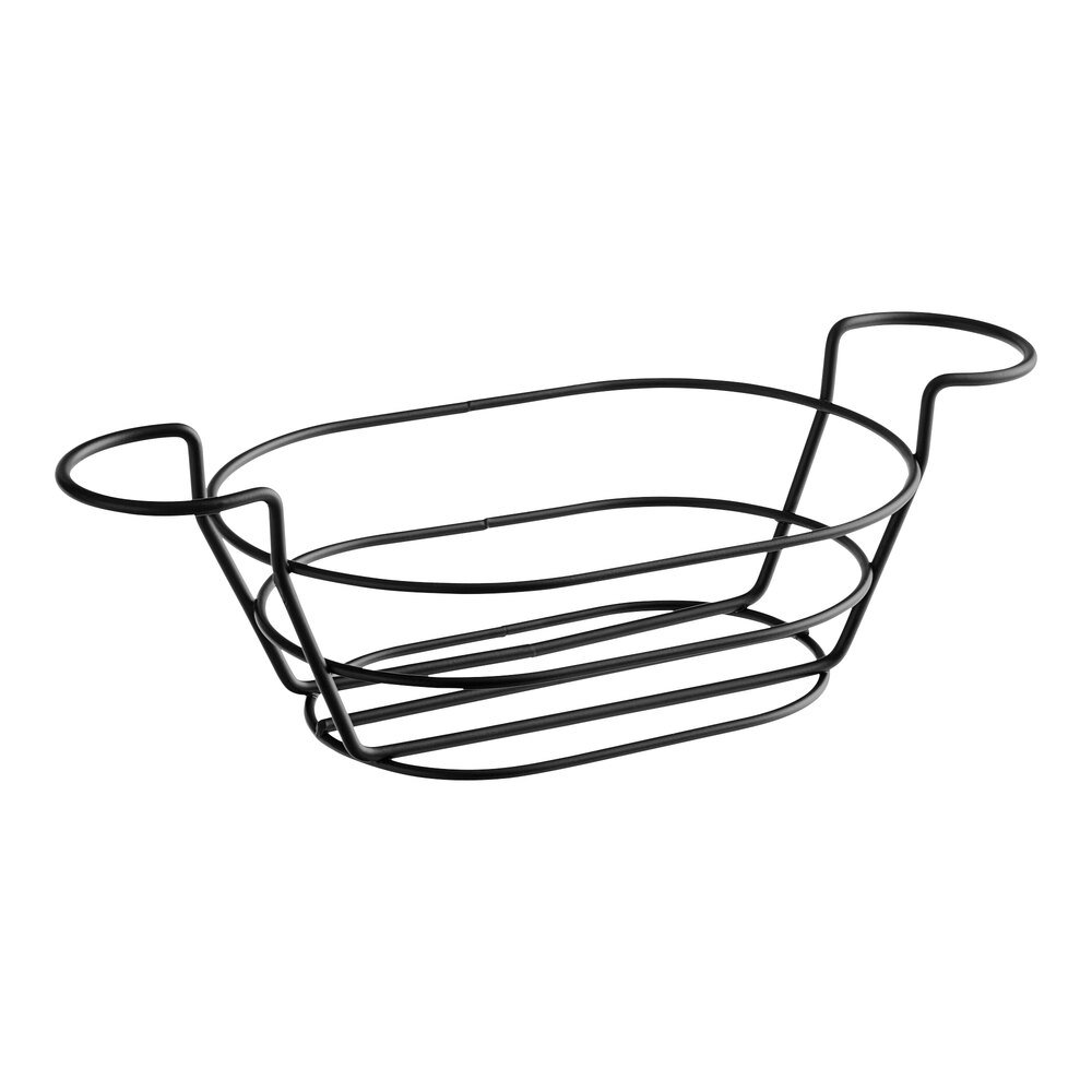 American Metalcraft BSKB96 Black Oblong Wire Basket with Ramekin ...