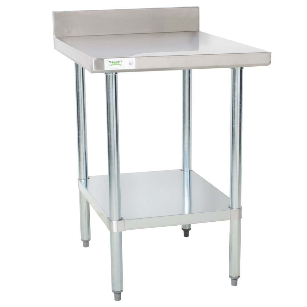 Regency 30" x 24" 18-Gauge 304 Stainless Steel Equipment Filler Table ...