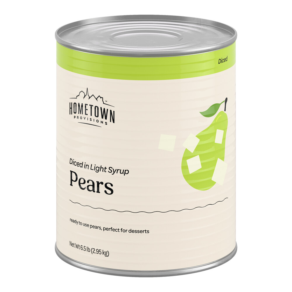 Hometown Provisions #10 Can Diced Pears in Light Syrup - 6/Case