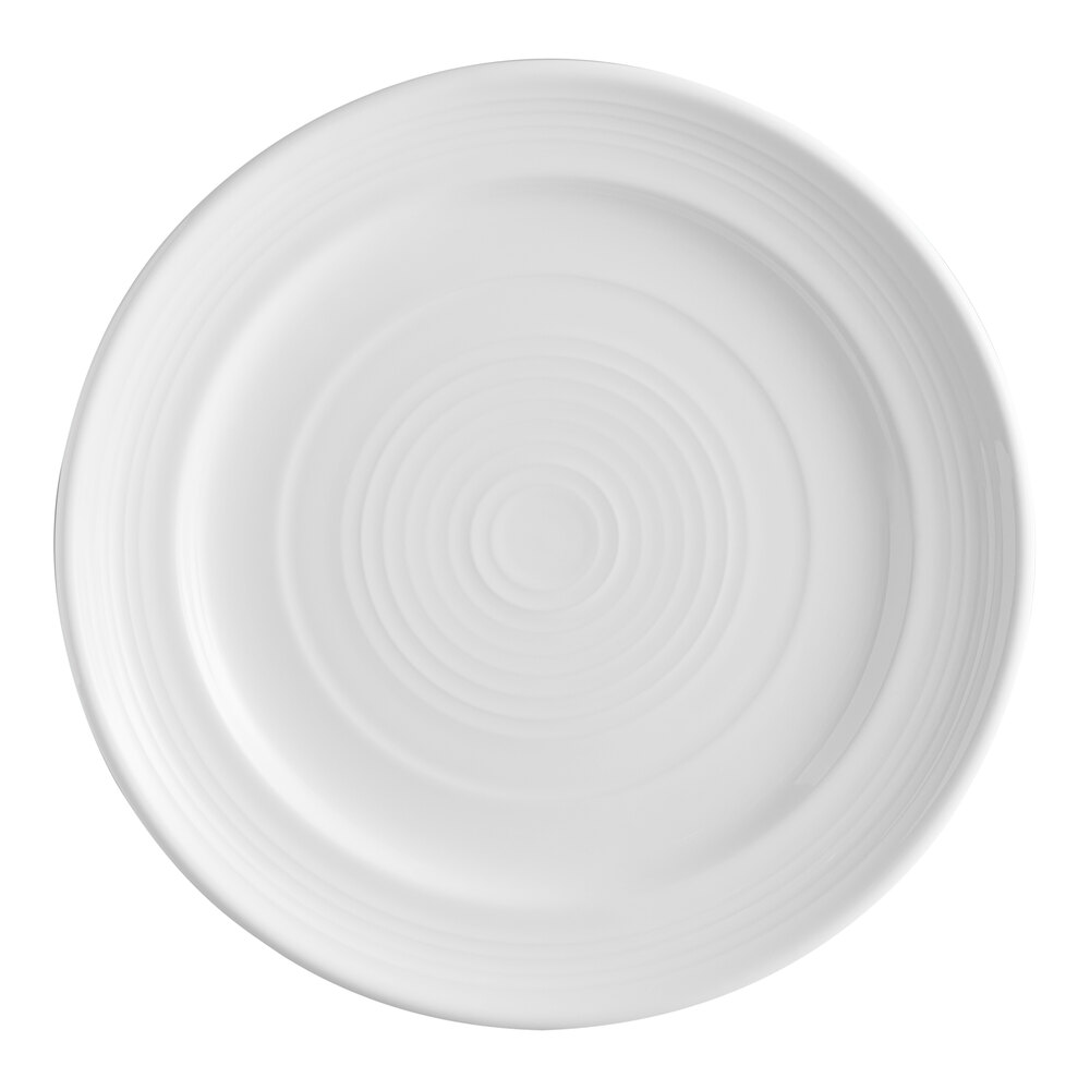 Tuxton CWA-104 Concentrix 10 1/2" White China Plate - 12/Case