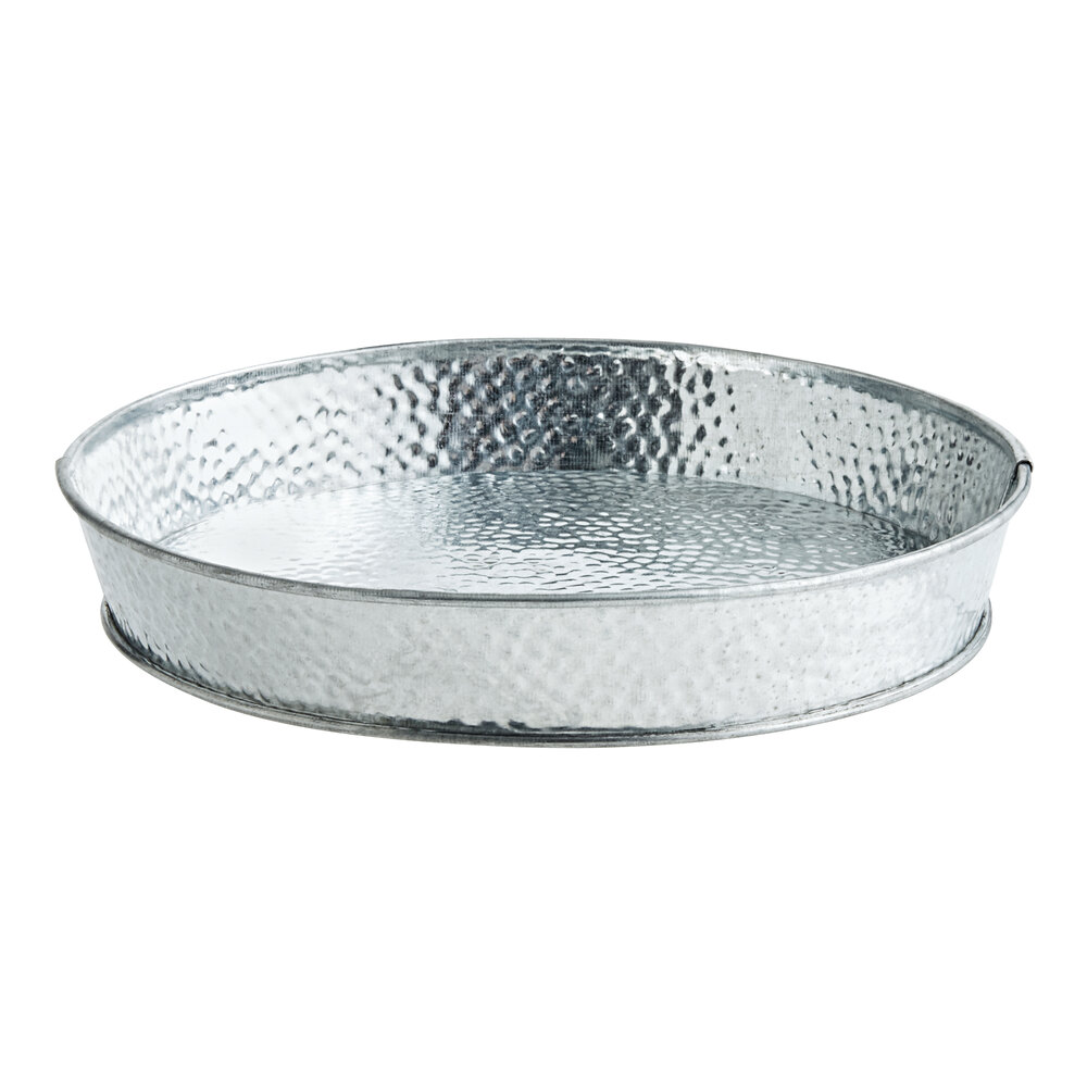 TableCraft GP8 8 1/2" Round Galvanized Steel Diner Platter