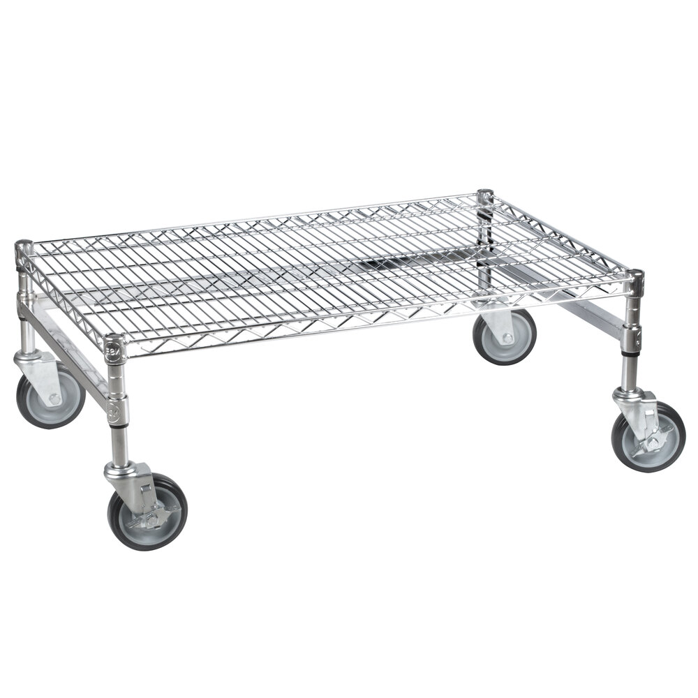 Regency 24" x 36" x 14" Chrome Plated Mobile Dunnage Rack Kit with ...
