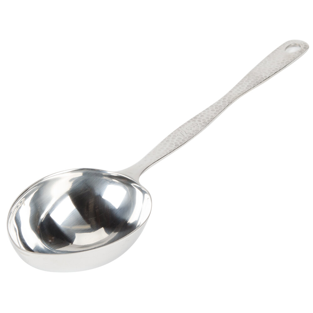 American Metalcraft HMMS12 4 oz. Hammered Stainless Steel Portioned Server