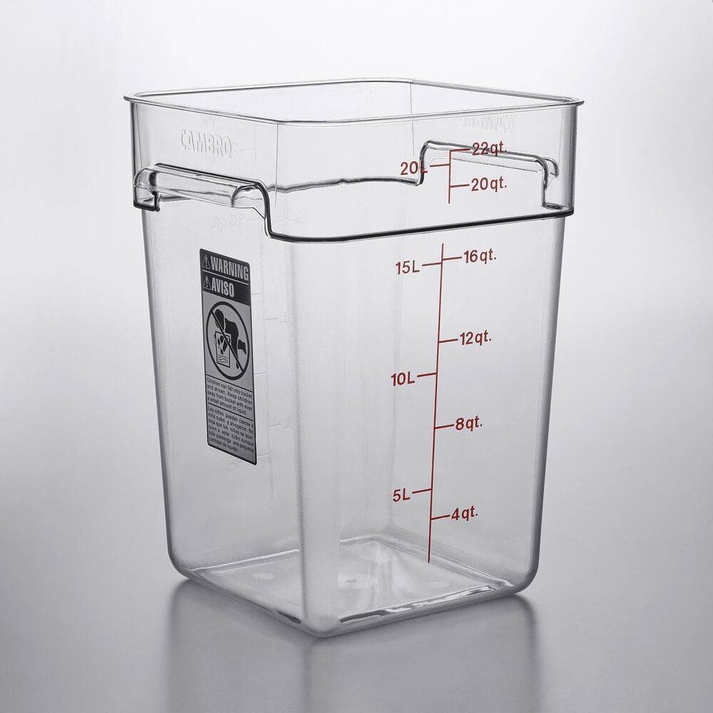 Cambro Clear Square Food Storage Container (22 Qt.)