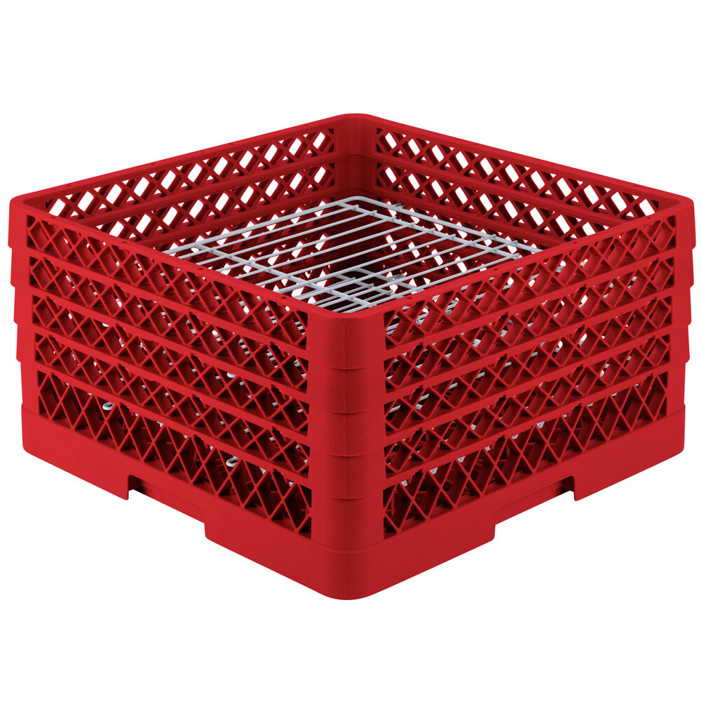 Vollrath PM3208-4 Traex® Plate Crate Red 32 Compartment Plate Rack ...