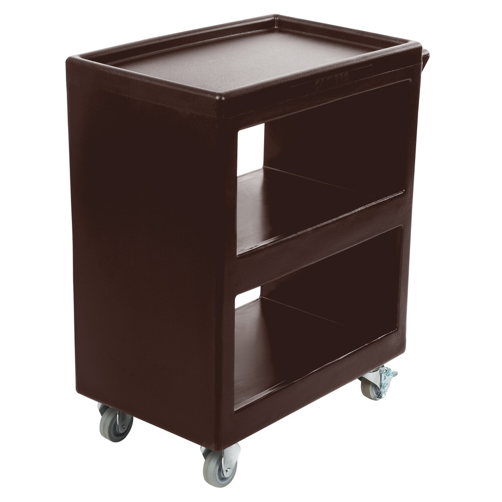 Cambro BC225131 Dark Brown Three Shelf Service Cart - 28" x 16" x 32 1/4"