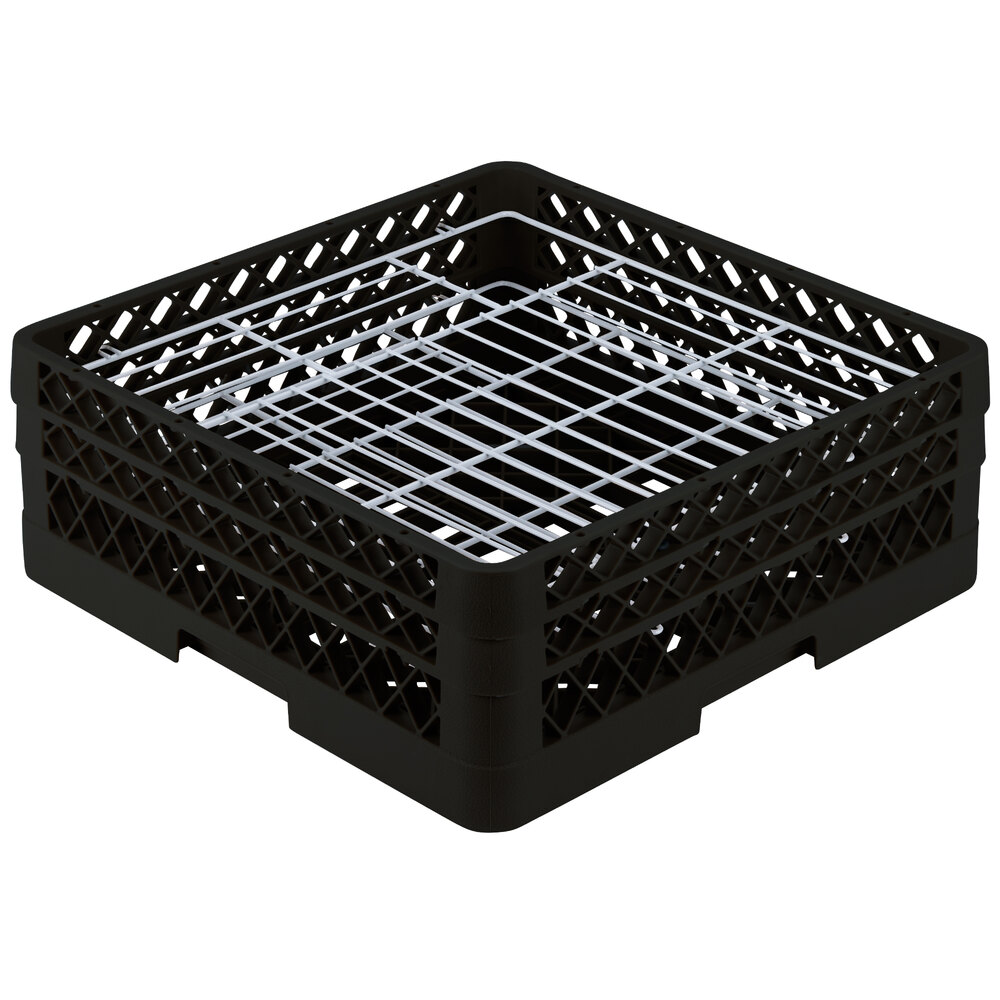 Vollrath PM3807-2 Traex® Plate Crate Black 38 Compartment Plate Rack ...