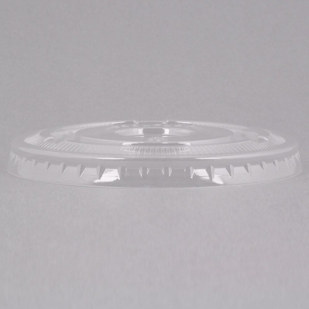 Clear Flat Drink Lid w/ Straw Slot (9, 12, 16, 20, 24 oz)