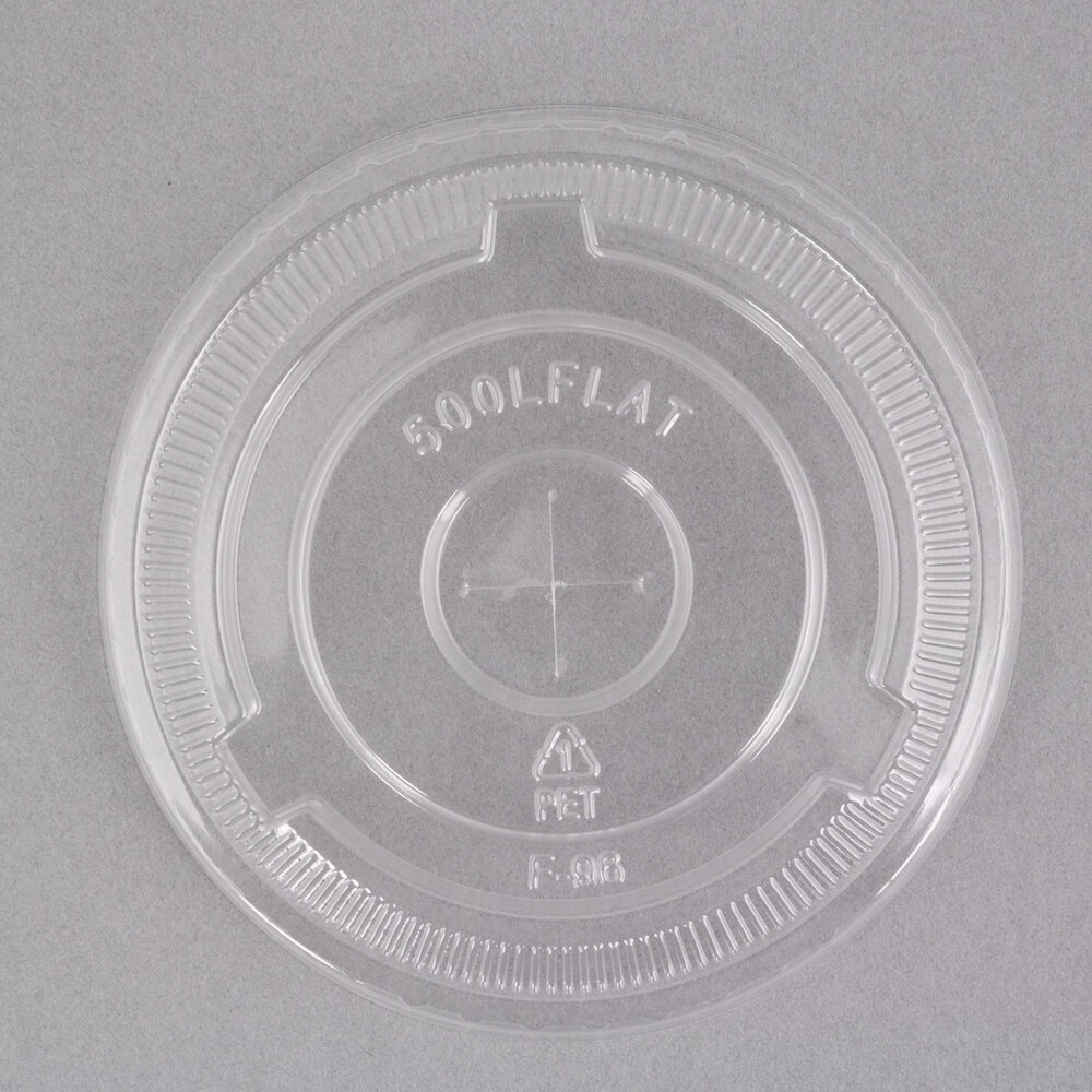 Clear Flat Drink Lid w/ Straw Slot (9, 12, 16, 20, 24 oz)