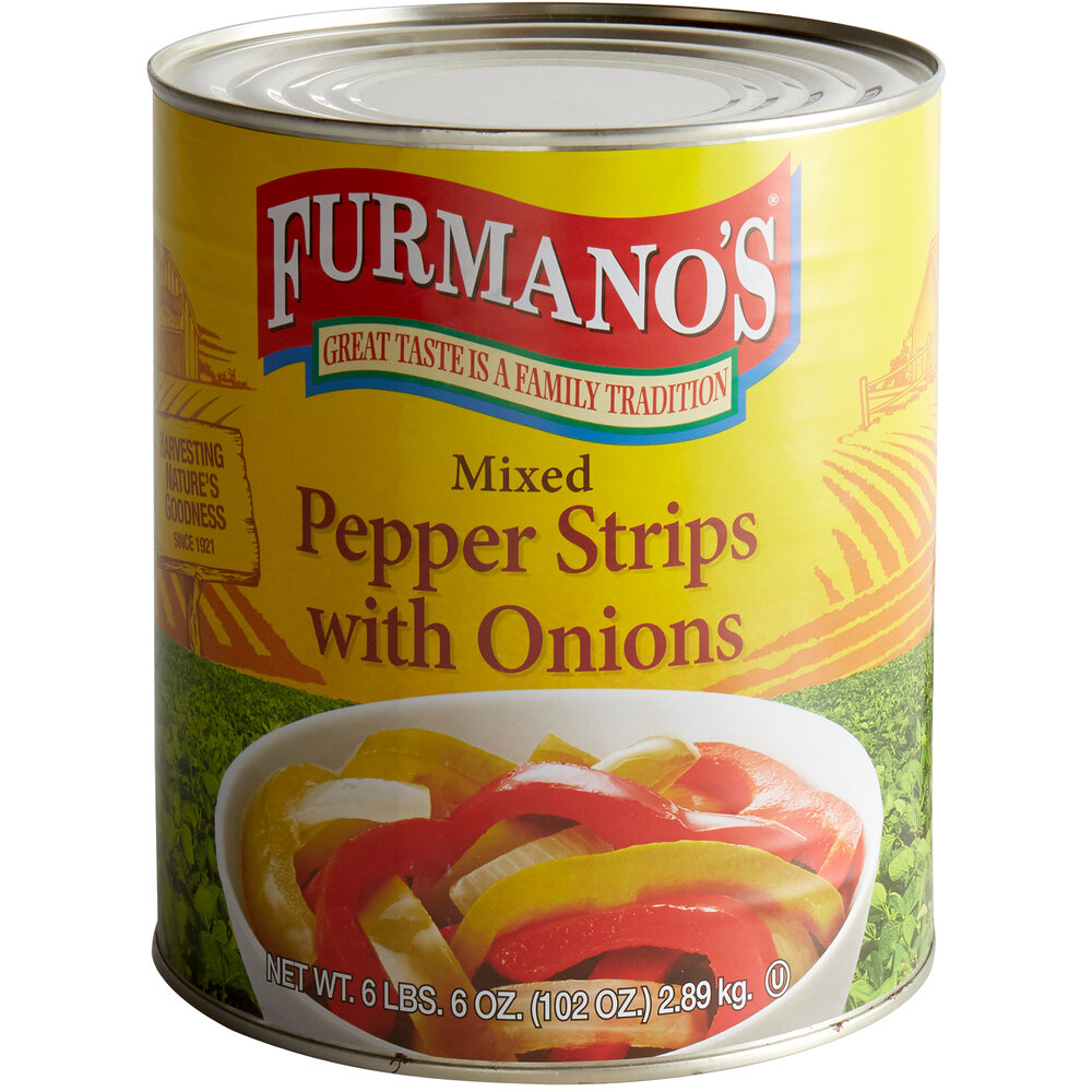 #10 Can Mixed Pepper Strips with Onions - 6/Case