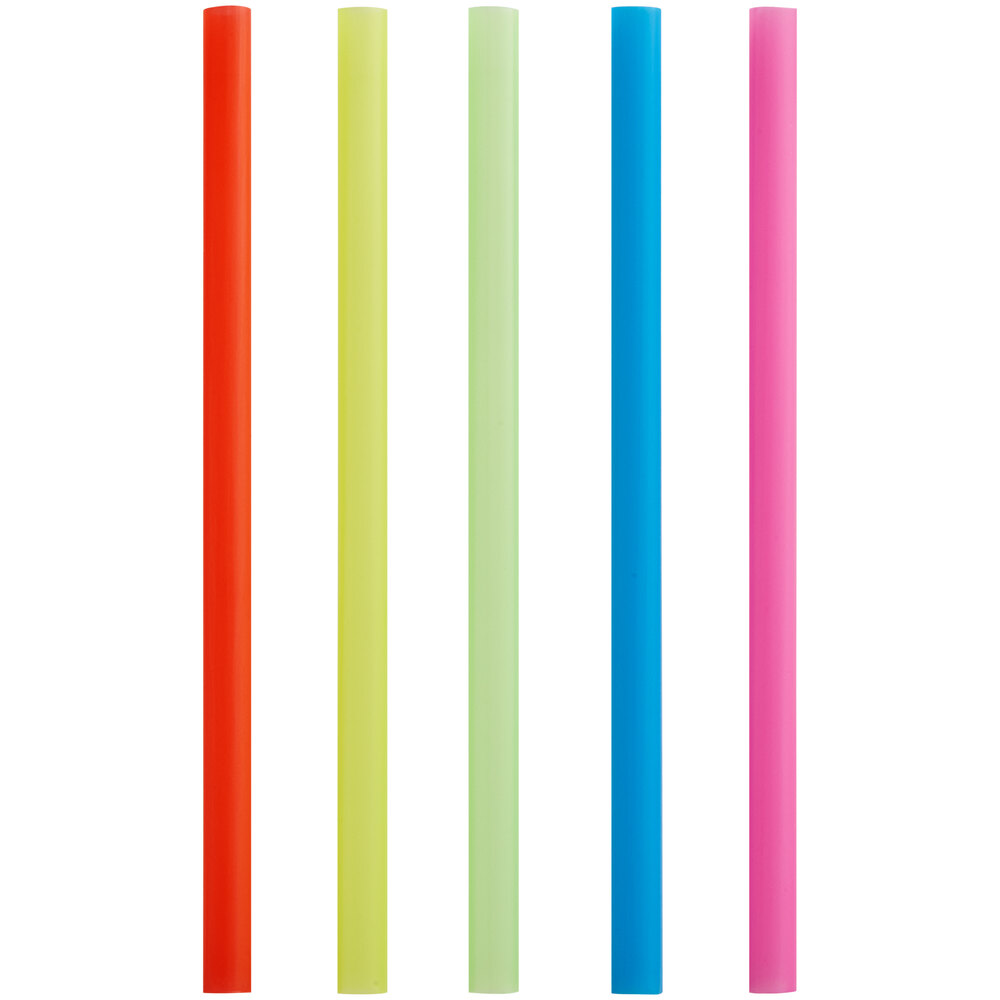 Choice 8 1/2" Colossal Neon Unwrapped Straw - 500/Box