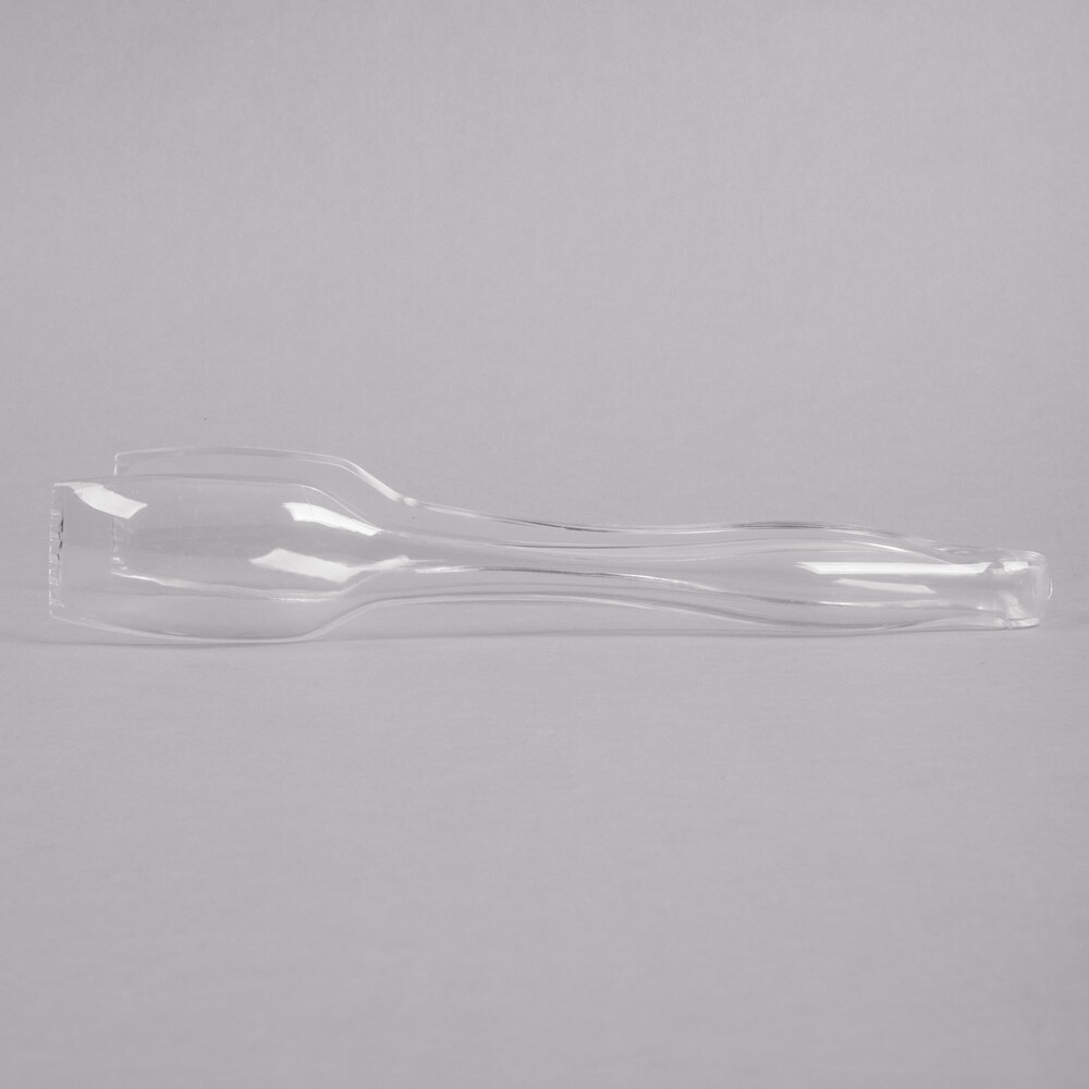 Visions 10 1/2" Clear Disposable Plastic Tongs - 36/Case