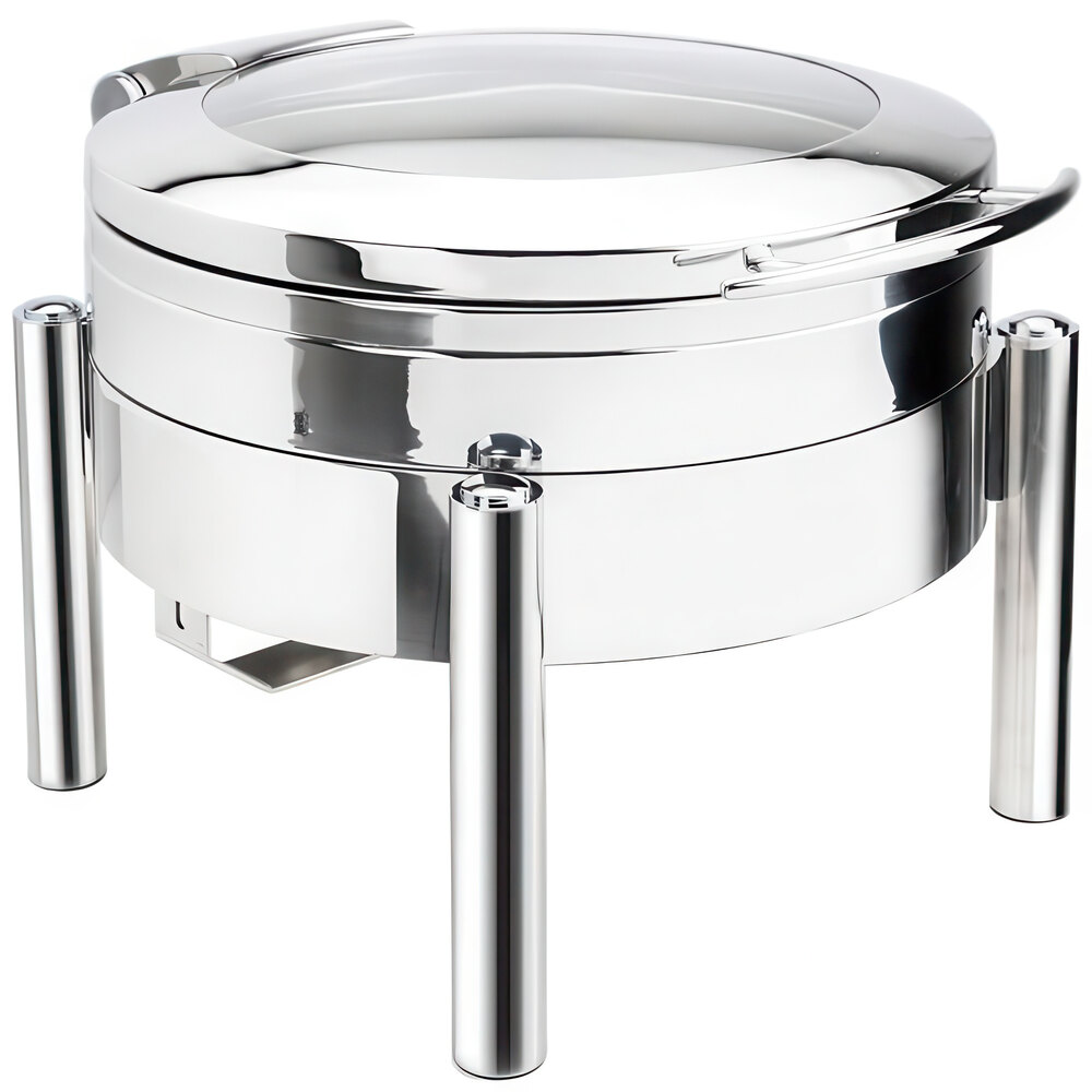 Eastern Tabletop 3978GS Jazz Swing 6 Qt. Stainless Steel Round Chafer ...