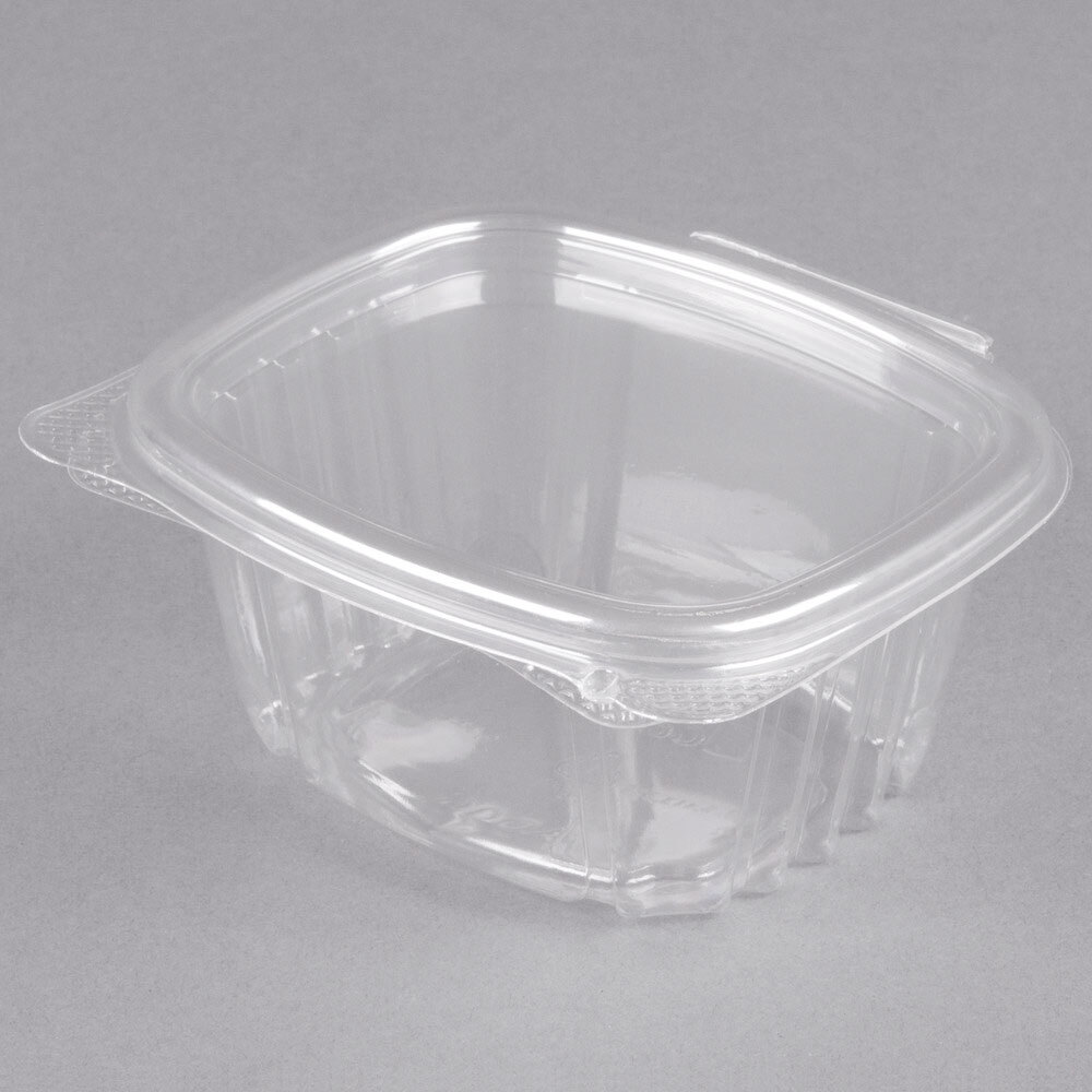 Genpak 6 oz. Clear Hinged Deli Container - 100/Pack