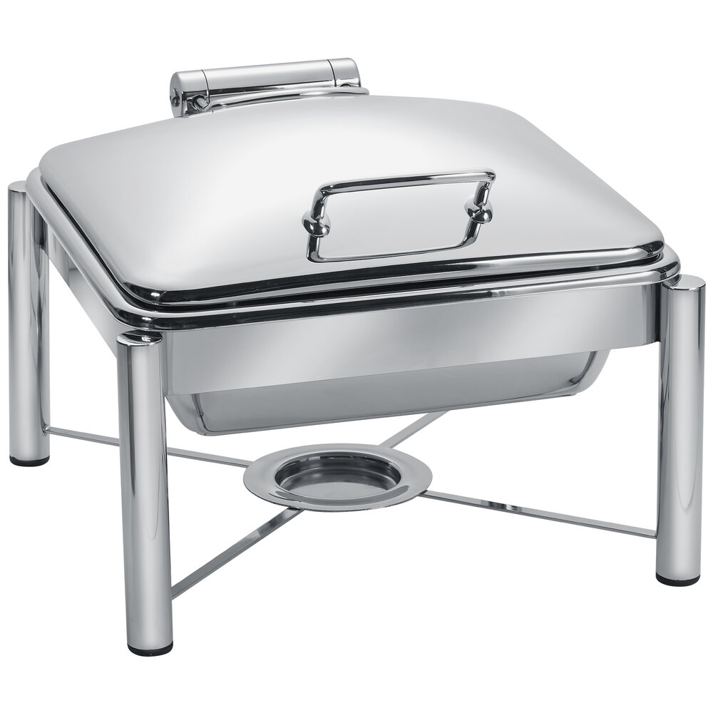 Eastern Tabletop 3954/S 6 Qt. Square Stainless Steel Chafer with Stand ...