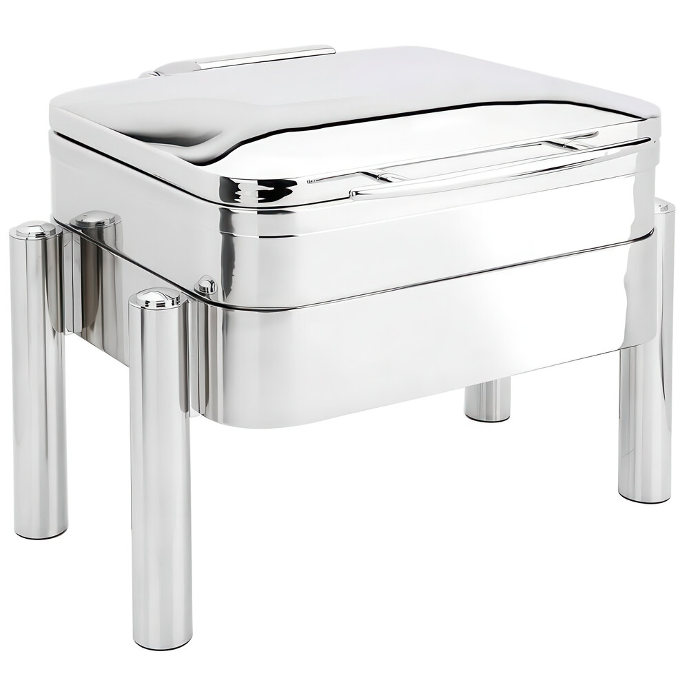 Eastern Tabletop 3974S Jazz Swing 6 Qt. Stainless Steel Square Chafer ...