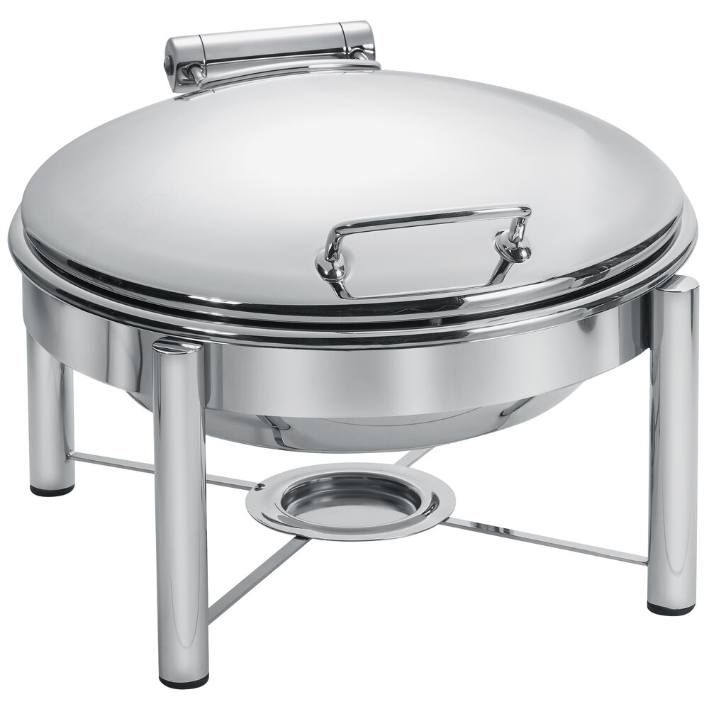 Eastern Tabletop 3958S 6 Qt. Round Stainless Steel Chafer with Stand ...