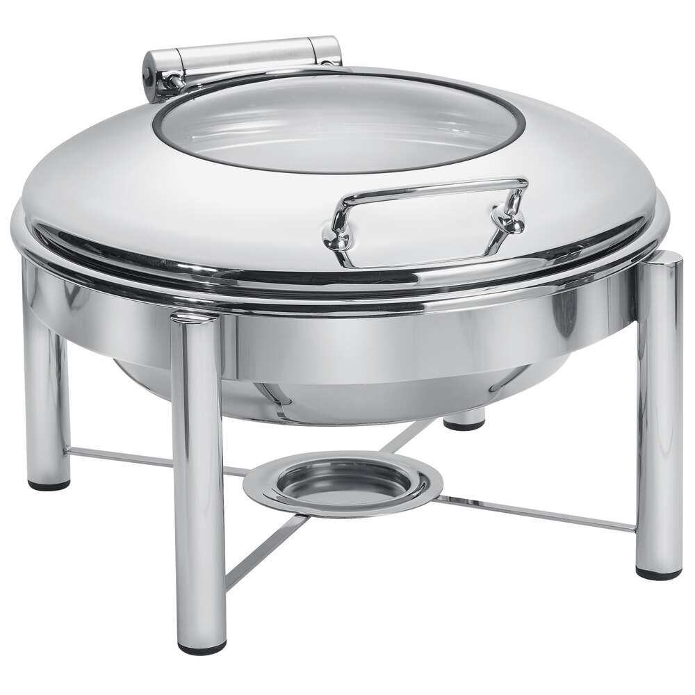 Eastern Tabletop 3958G/S 6 Qt. Round Stainless Steel Chafer with Stand ...