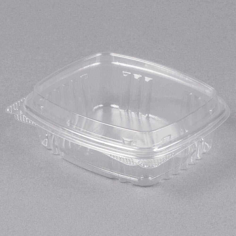 Genpak 8 oz. Clear Hinged Deli Container with High Dome Lid - 100/Pack
