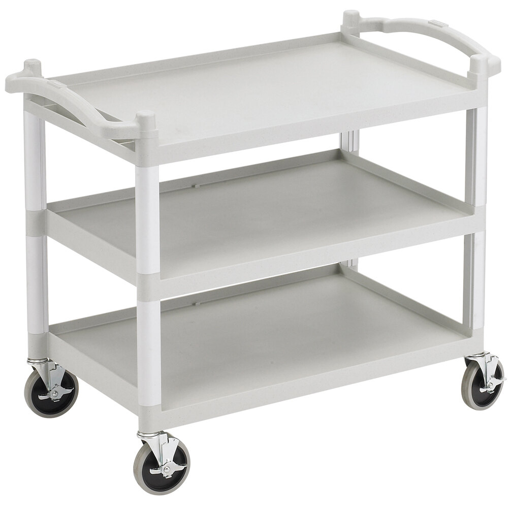 Cambro BC340KDLP Speckled Gray Low Profile Utility Cart (Unassembled ...