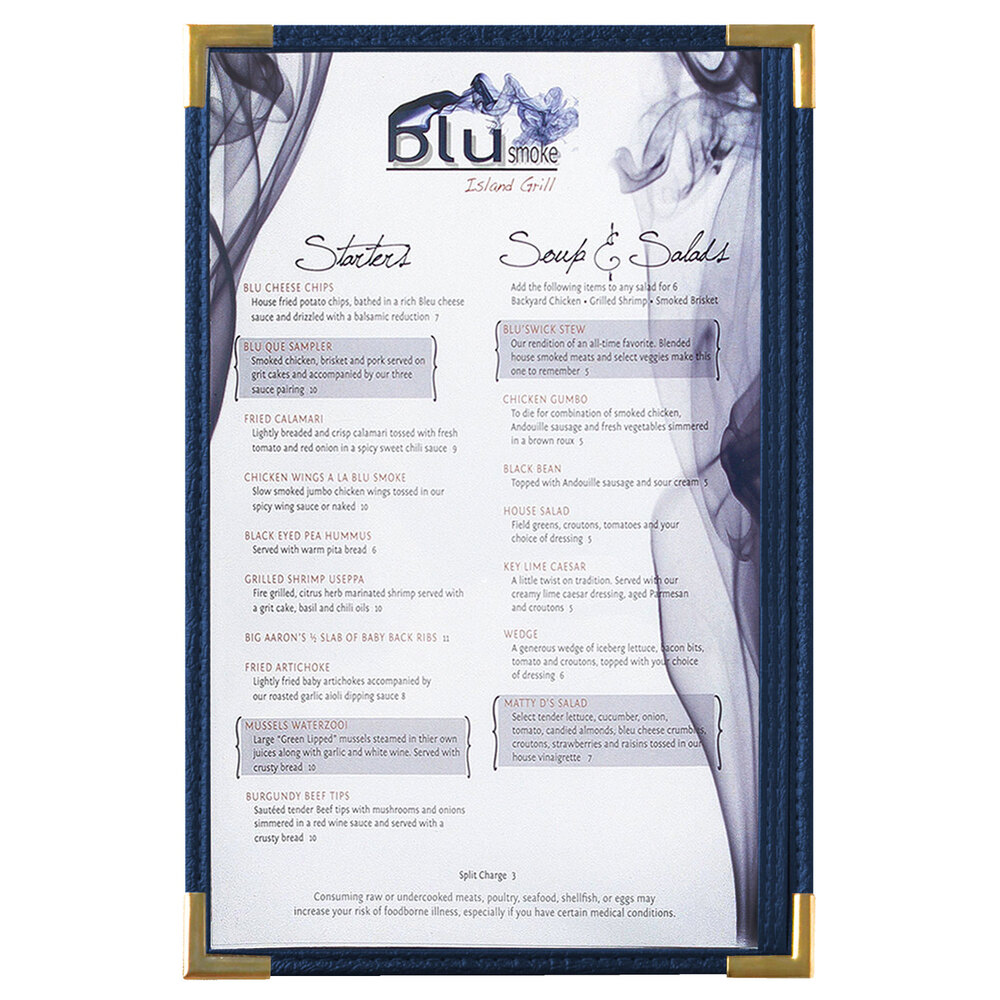 Menu Solutions RS33G BL GLD Royal 11" x 17" Single Panel / Two View ...