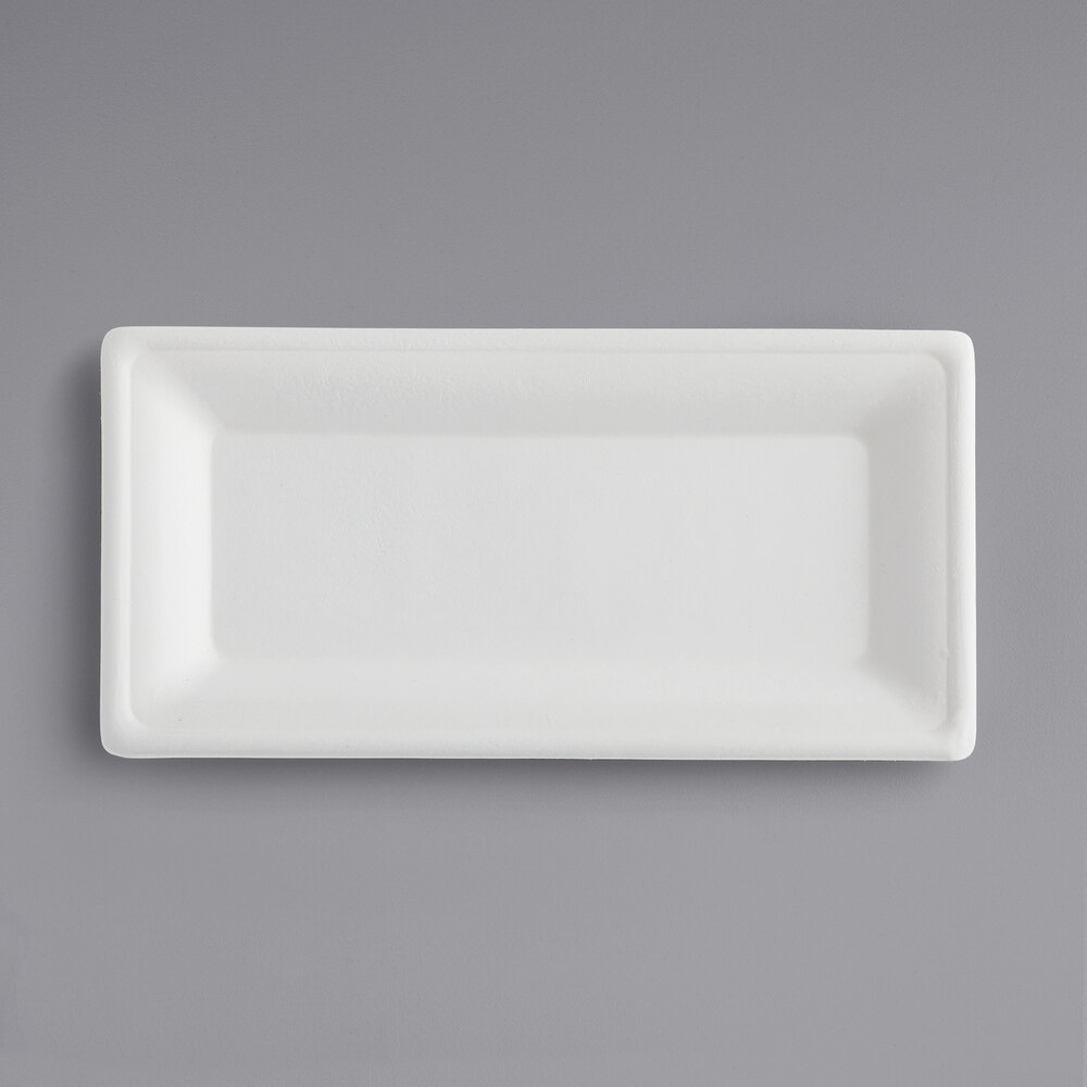 EcoChoice 10" x 6" Compostable No PFAS Added Plant Fiber Rectangular ...