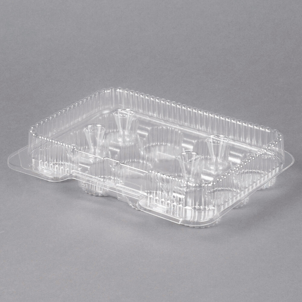 Polar Pak 02200 12 Compartment Clear OPS Hinged Cupcake / Mini Muffin ...