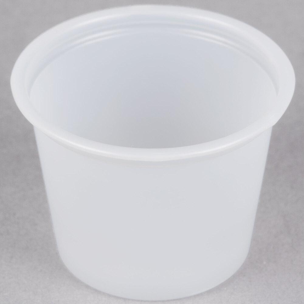Solo P100N 1 oz. Translucent Polystyrene Souffle / Portion Cup - 2,500/Case