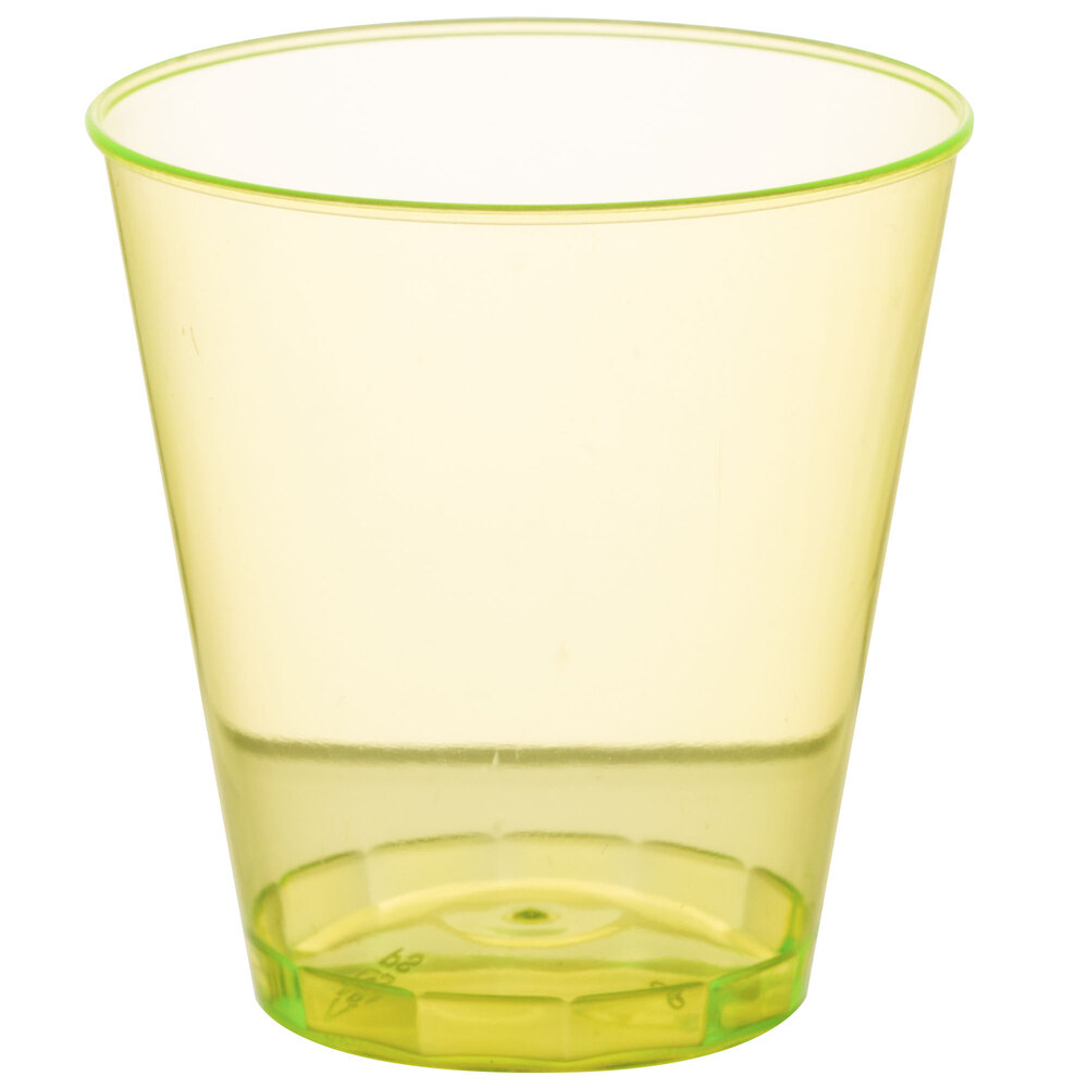 Fineline Quenchers 402-Y 2 oz. Neon Yellow Hard Plastic Shot Cup ...