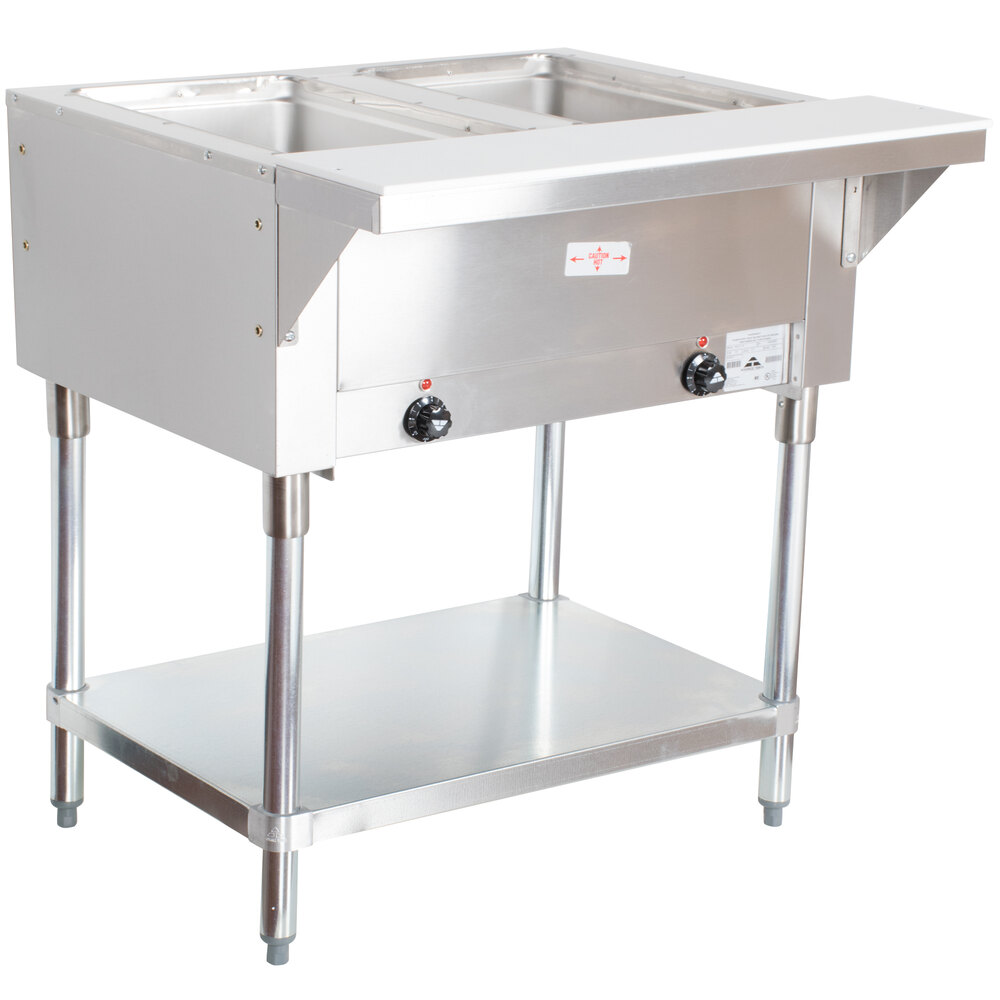 Advance Tabco SW-2E-120 Two Pan Electric Hot Food Table with Undershelf ...