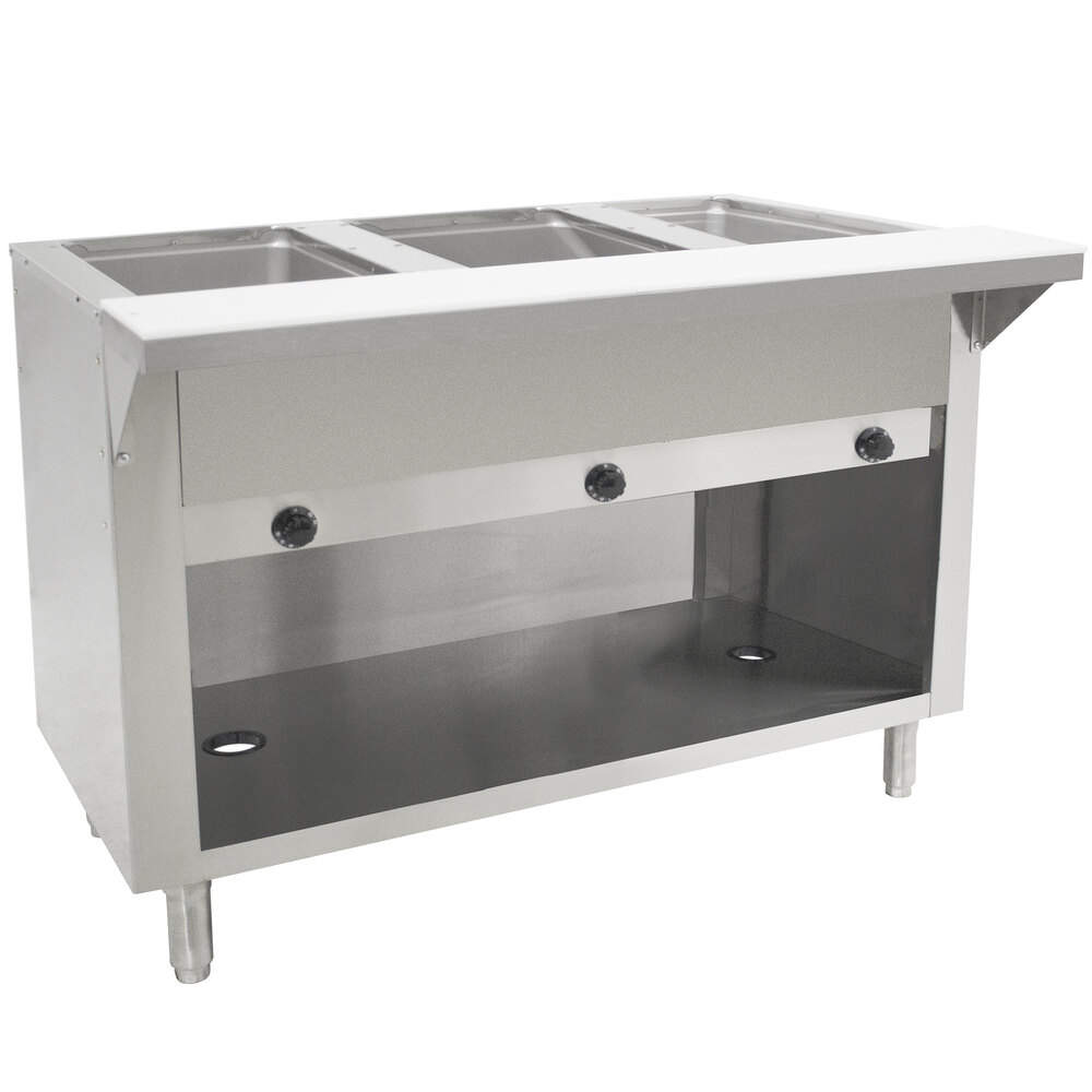 Advance Tabco HF-3G-BS Liquid Propane Three Pan Powered Hot Food Table ...