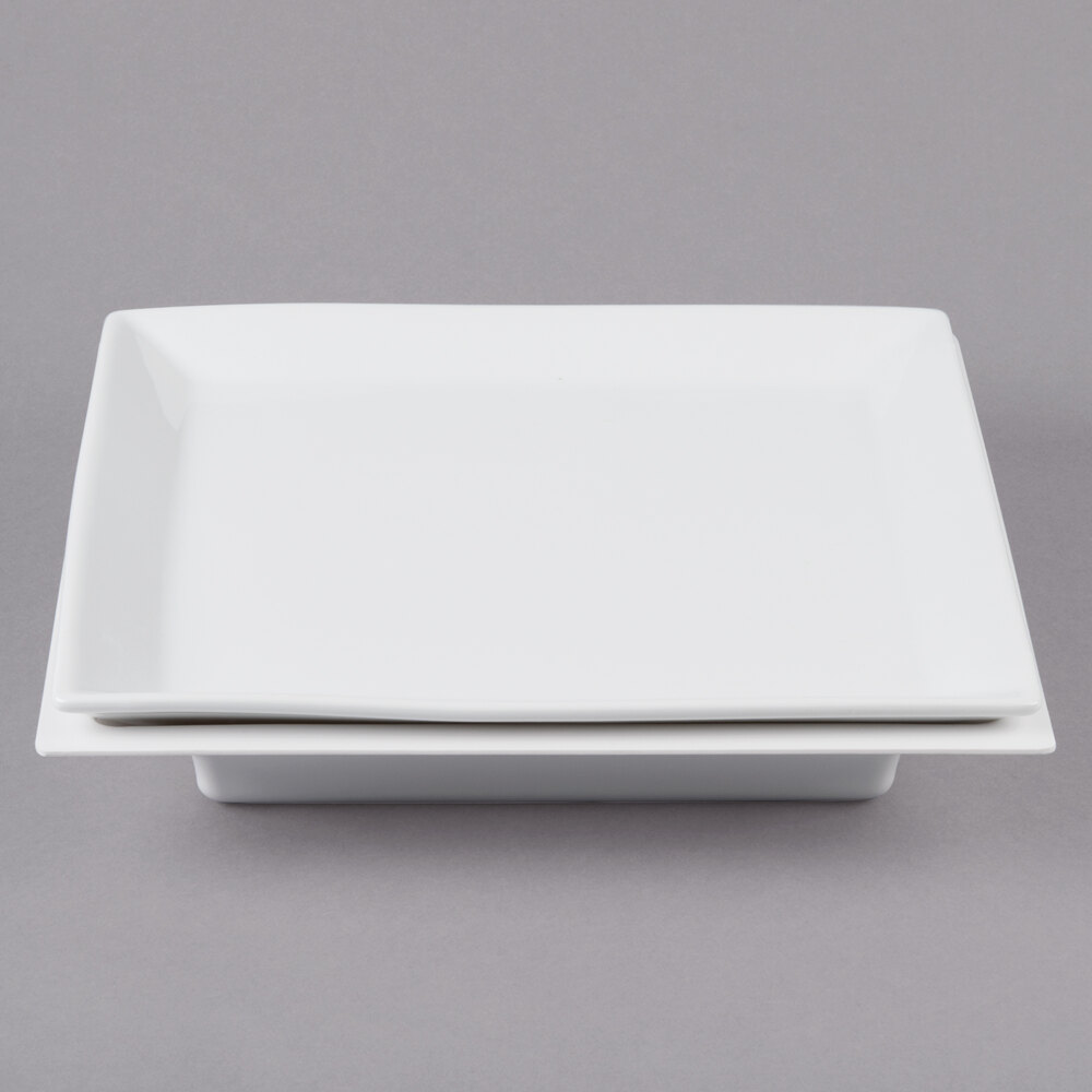 Cal-Mil 3063 Cold Concept Square Porcelain Plate with Liner and Cold ...