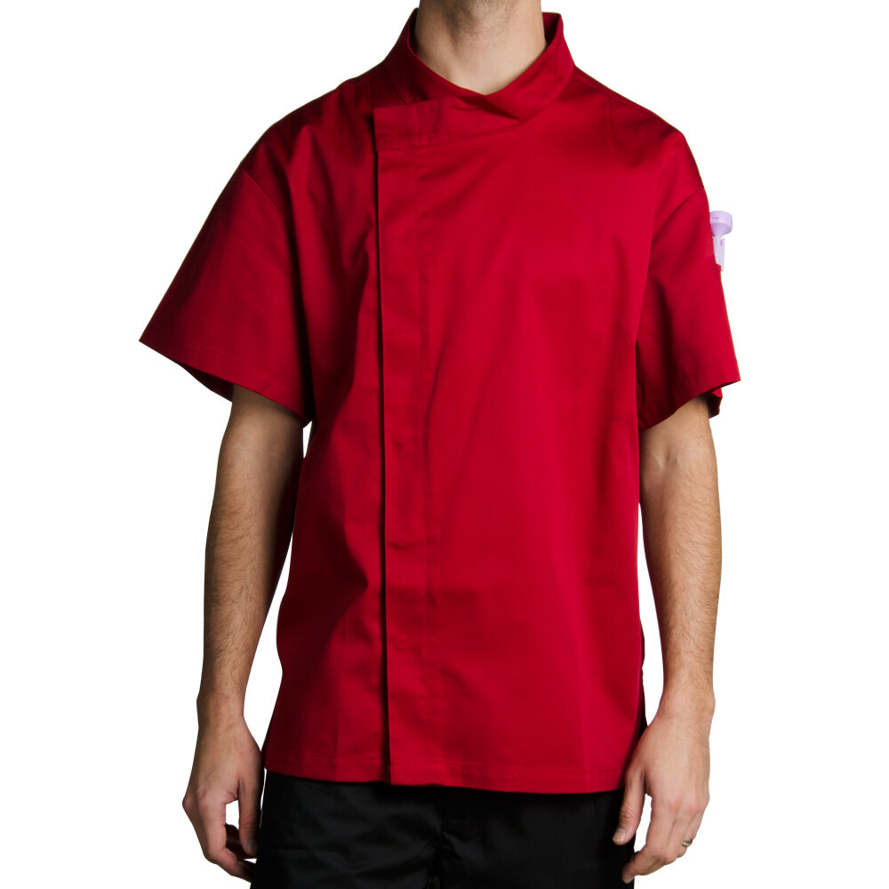 Chef Revival Bronze Cool Crew Snap J020TM Unisex Tomato Red ...