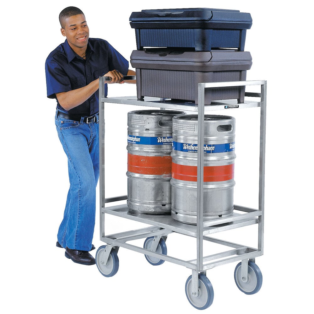 Lakeside 8840 Extreme-Duty Stainless Steel Two Shelf Square Tube Frame ...
