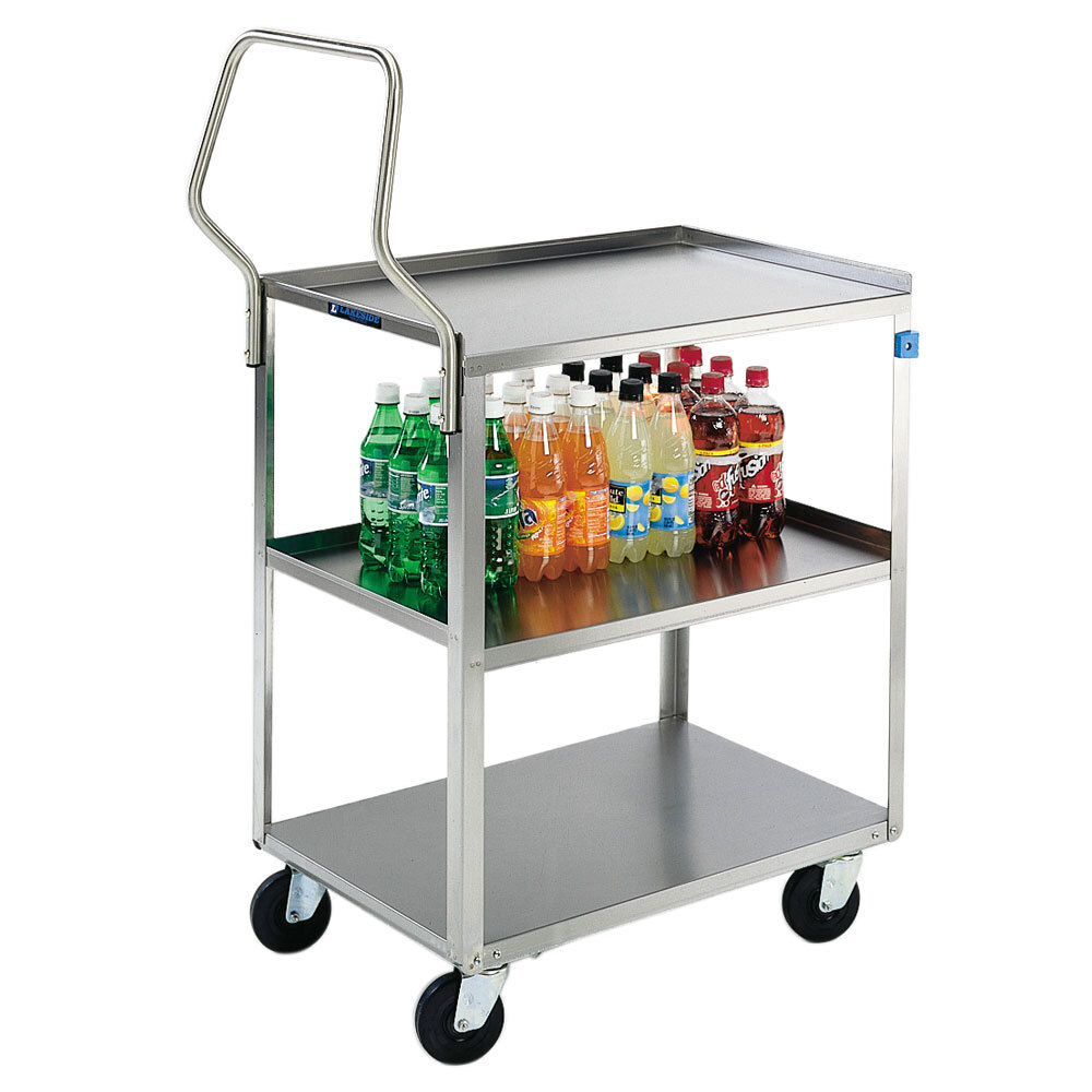 Lakeside 4444 Medium-Duty Stainless Steel Three Shelf Handler Series ...