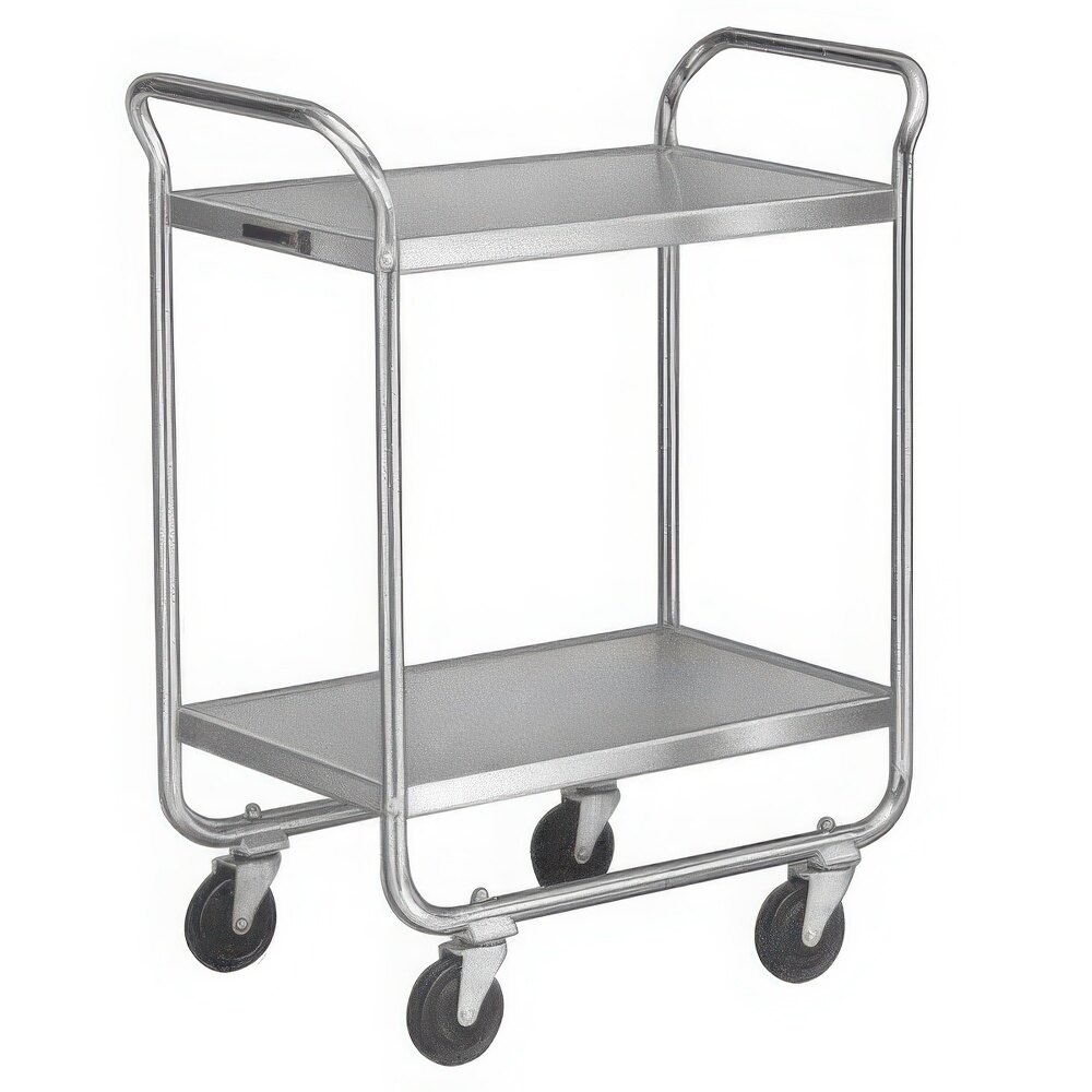 Lakeside 472 Medium-Duty Stainless Steel Two Shelf Tubular Utility Cart ...