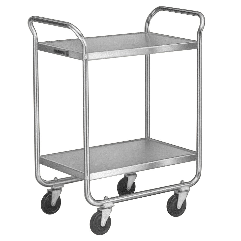 Lakeside 472 Medium-Duty Stainless Steel Two Shelf Tubular Utility Cart ...