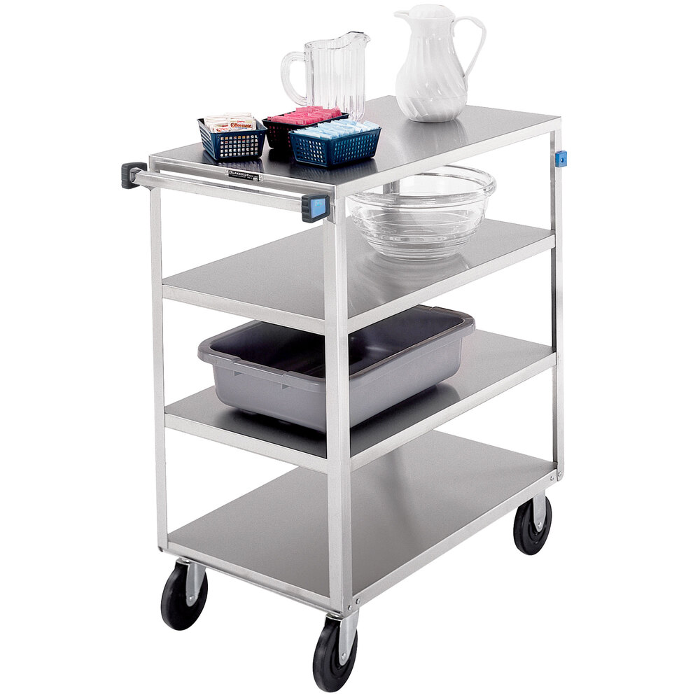 Lakeside 460 Medium-Duty Stainless Steel Four Shelf Utility Cart with ...