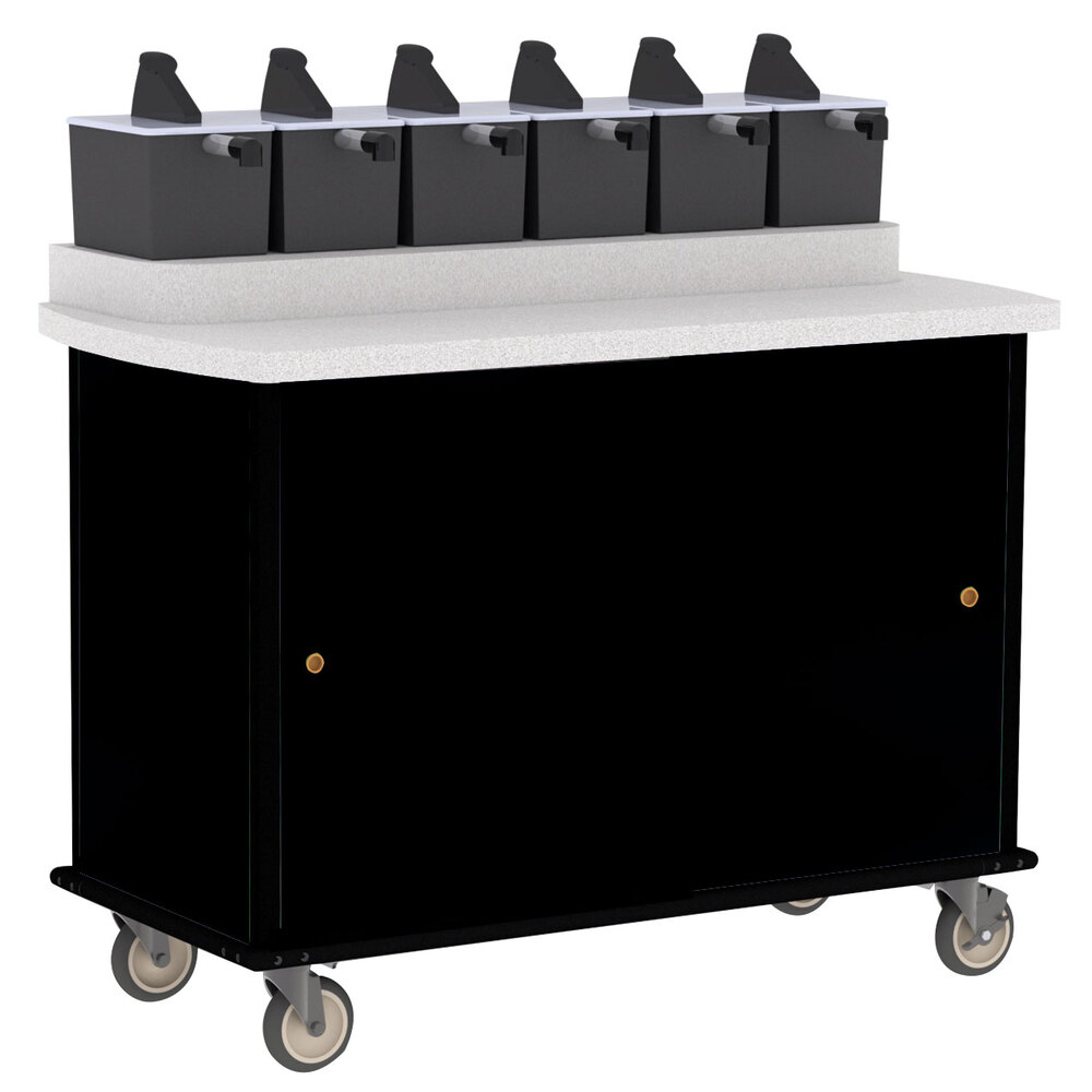 Lakeside 70520B Black Condi-Express 6 Pump Condiment Cart