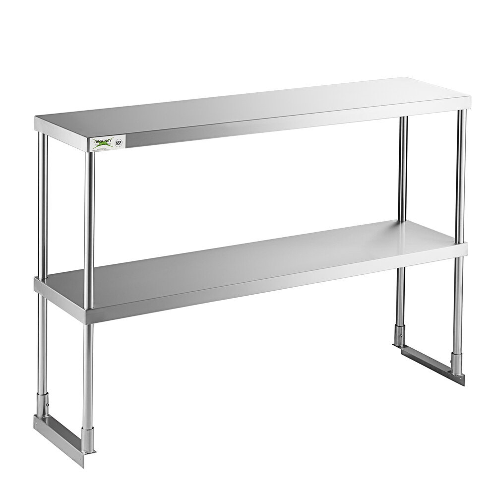 Regency Stainless Steel Double Deck Overshelf - 12" x 48" x 32"