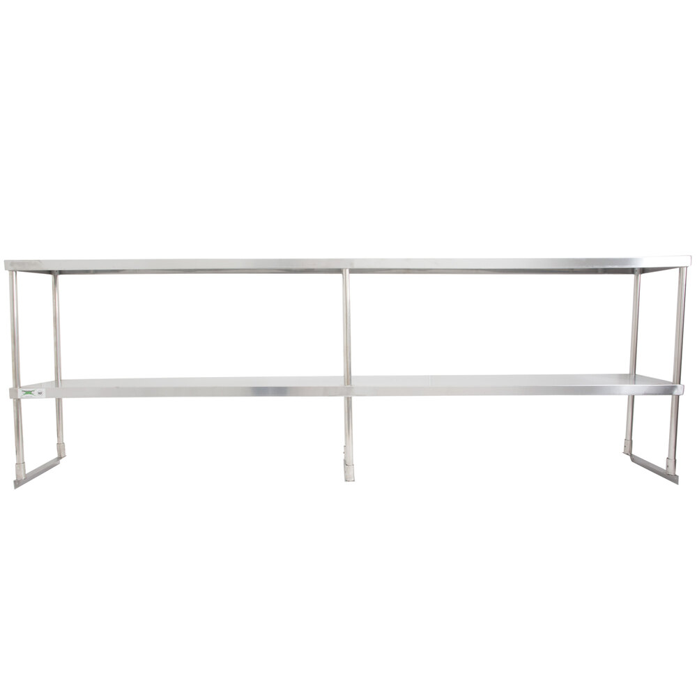 Regency Stainless Steel Double Deck Overshelf - 12" x 96" x 32"