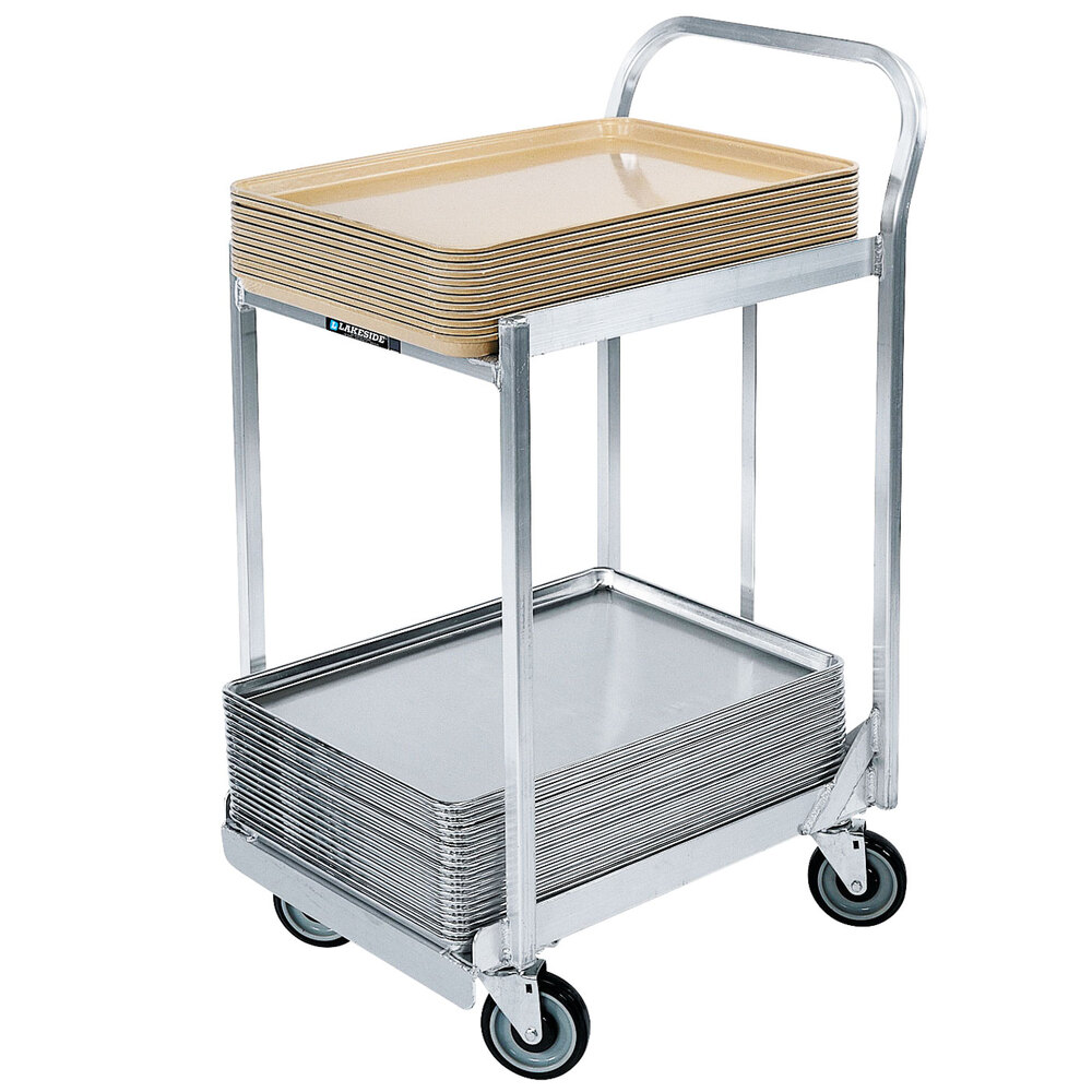 Lakeside 633 Aluminum Two Tier Sheet Pan Dolly with Sides, Handles ...