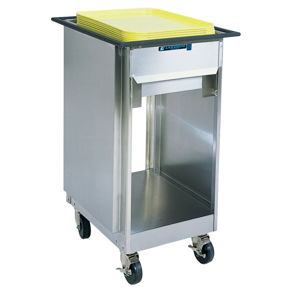 Lakeside 999 Stainless Steel Mobile Tray Dispenser with Enclosed Sides ...