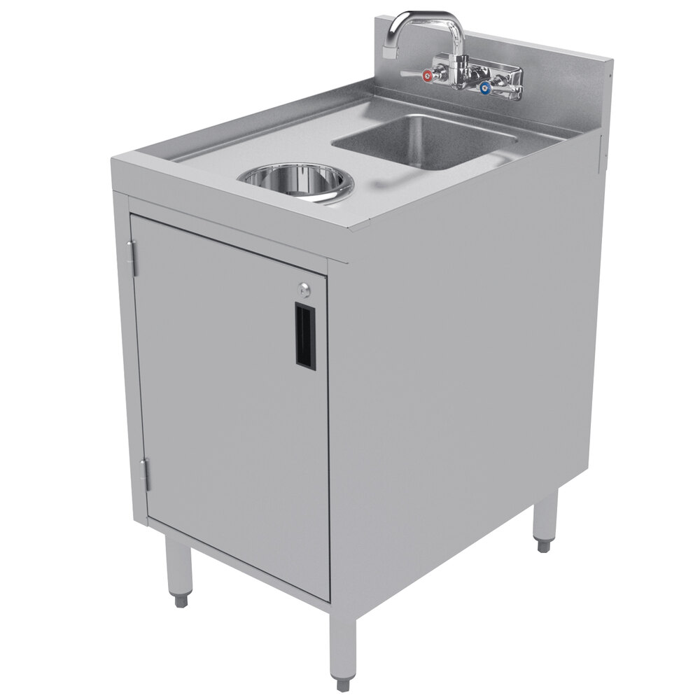 Advance Tabco CRDW-18 Stainless Steel Cabinet with Dump Sink and Waste ...